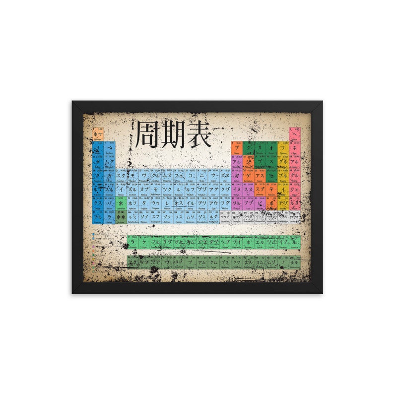 Japan Japanese Periodic Table of the Elements Vintage Chart - Etsy