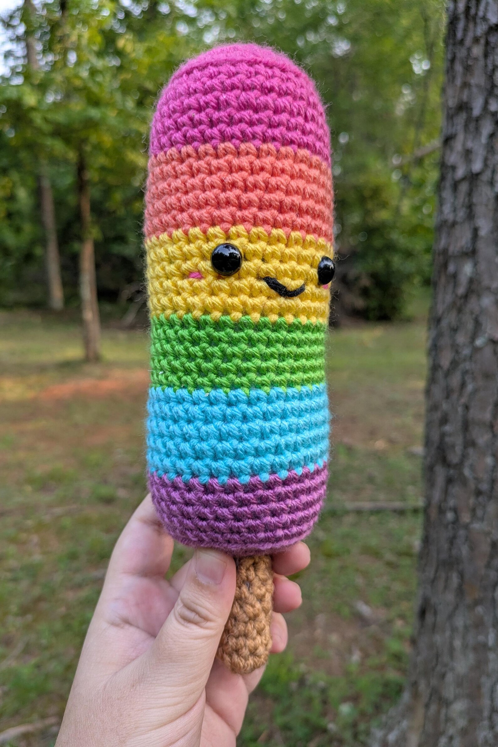 Rainbow Popsicle Crochet Plush – Colorful Amigurumi Ice Pop – Handmade ...
