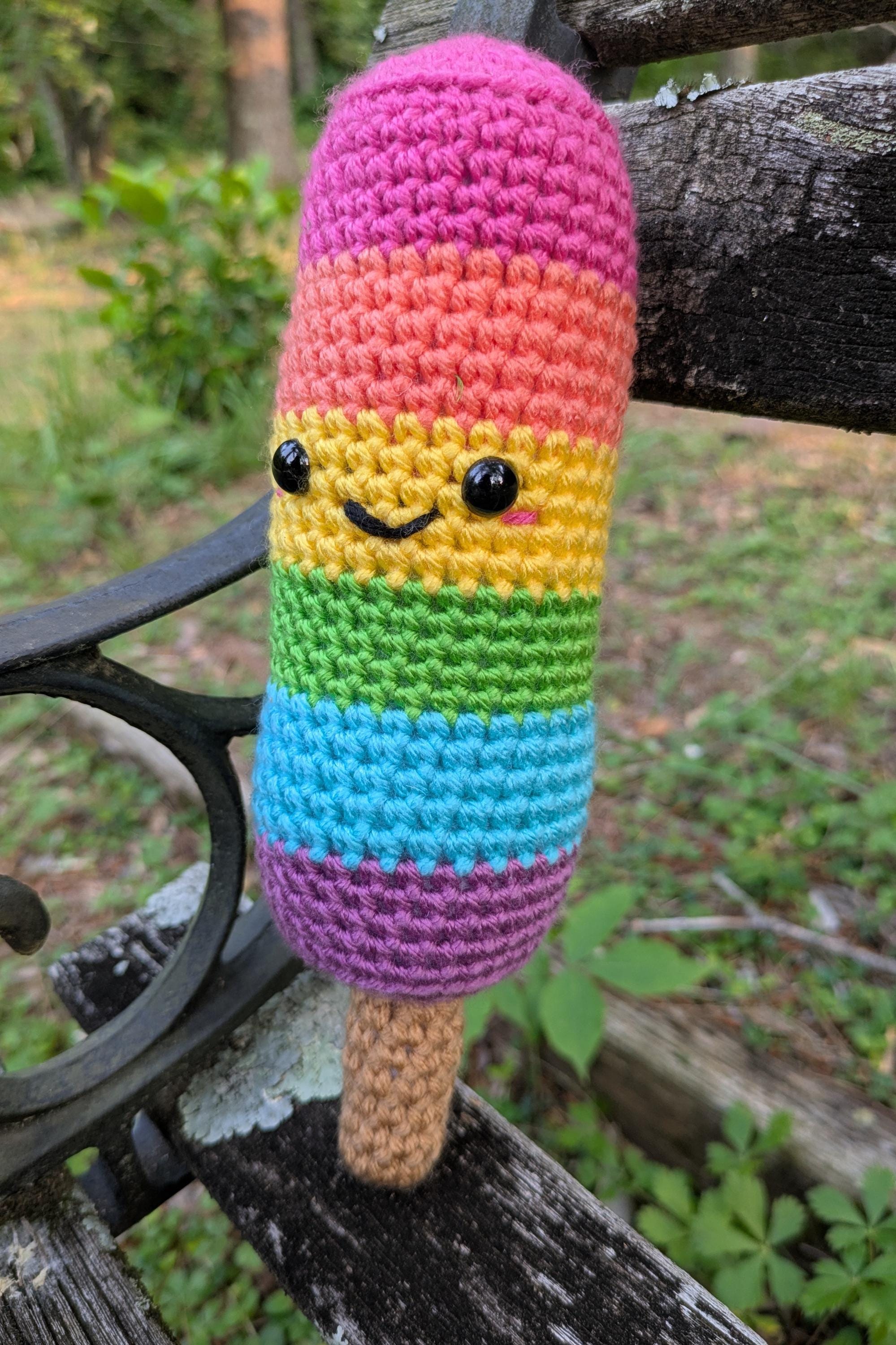 Rainbow Popsicle Crochet Plush – Colorful Amigurumi Ice Pop – Handmade ...