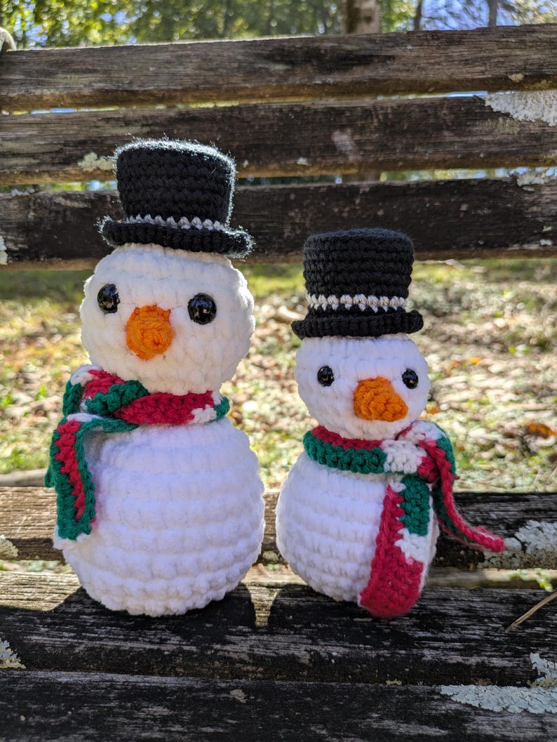 Crochet Snowman Stuffed Plushie: Small and Large - Etsy