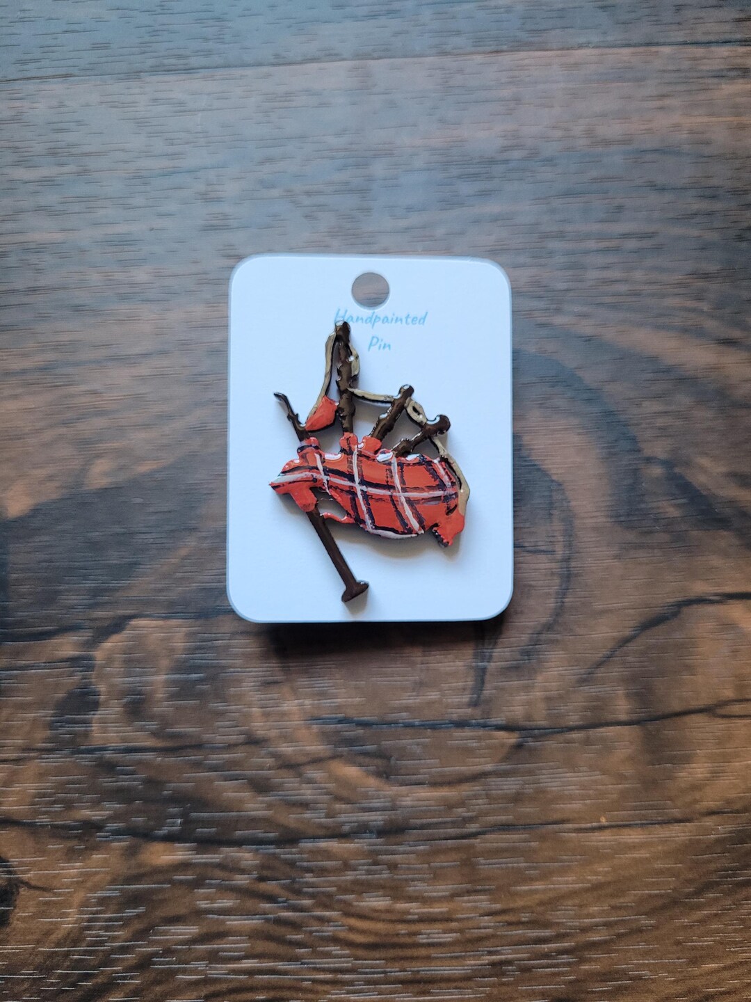 Hand-painted Bagpipe Pins Scottish Tartan Brooch, Unique Scotland Badge ...