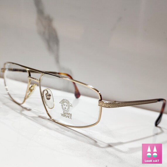Versace G 64 vintage eyeglasses Gold color frame occh… - Gem