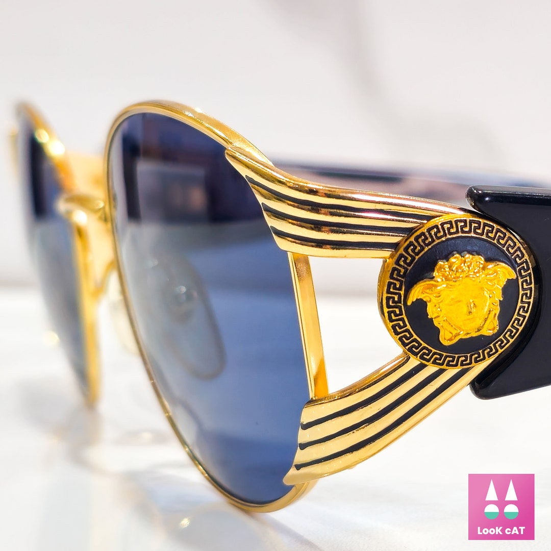 Versace S 64 Col 030 Vintage Sunglasses Gold Color Frame Occhiali Gafas ...