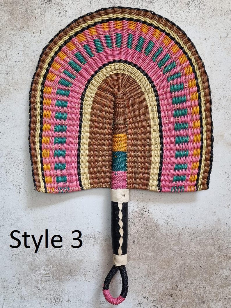 Large Bolga Fan, Colourful Handwoven African Fan, Sustainable Handheld ...