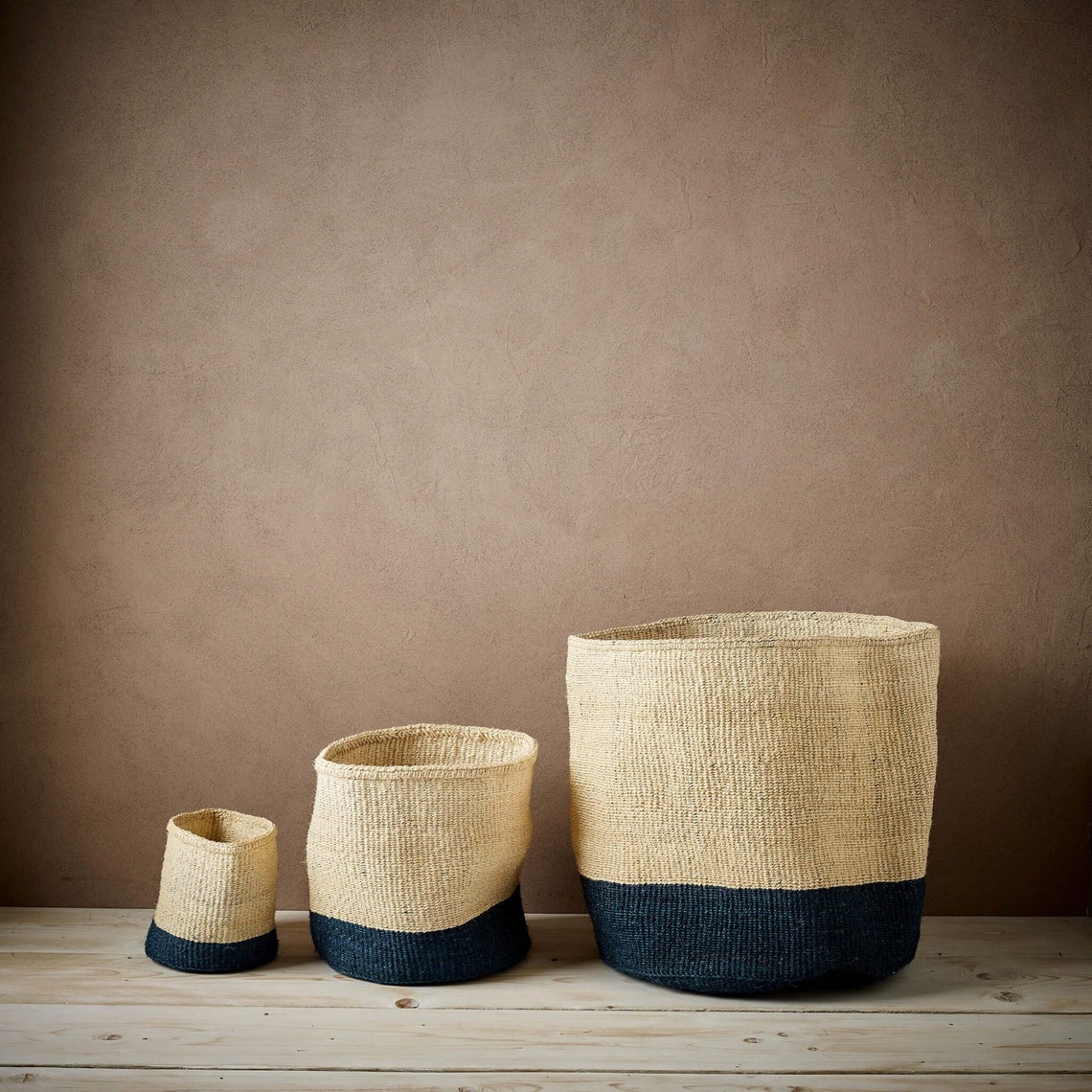 Navy Blue Storage Baskets | Woven Baskets | Handmade Storage Basket ...
