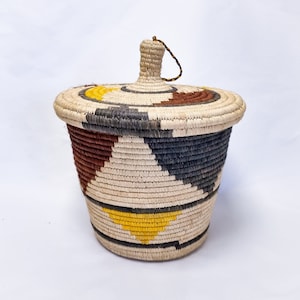 Lidded Storage Basket and Matching Trivet, Sustainable Woven Storage ...