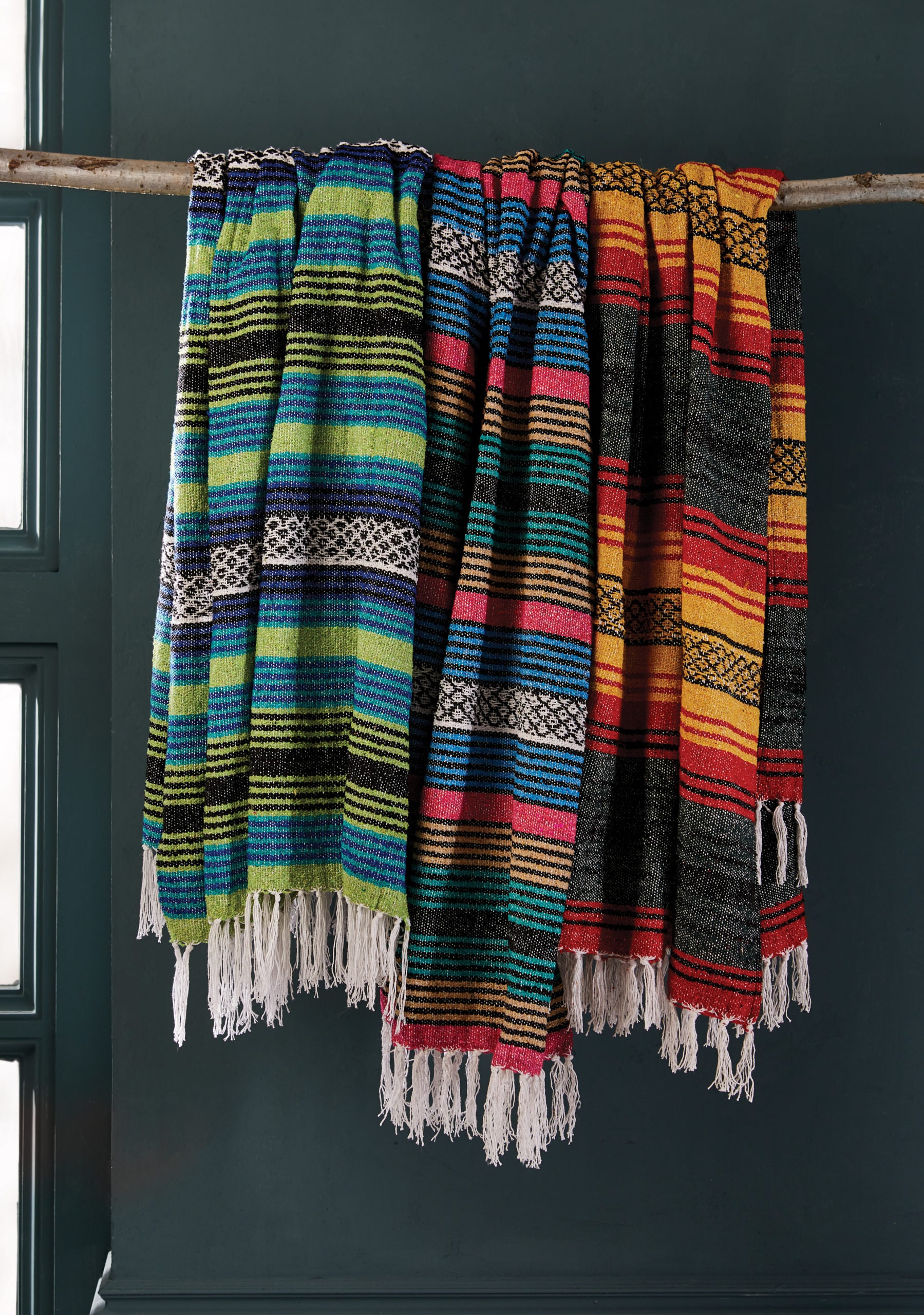 Recycled Cotton Stripe Throws Handmade Ethical Throws for - Etsy