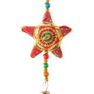 Hanging Star Decorations | Handmade Ethical Hanging Star With Bell ...