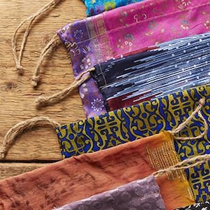 Recycled Sari Gift Bags, Reusable Gift Bags, Ethical Gift Bags, Eco ...