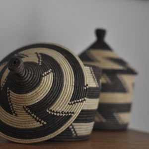 Ethnic Storage Baskets | Unique Monochrome Lidded Baskets, Ethical ...