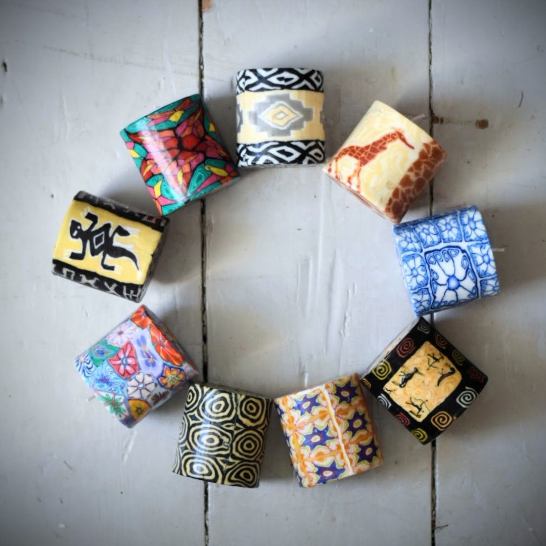 Patterned Pillar Candles | Fair Trade Swazi Candles | Beautiful ...