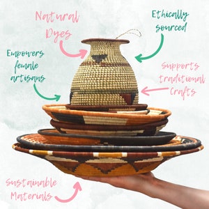 Ugandan Storage Baskets | Ethnic Lidded Baskets, Ethical African Basket ...