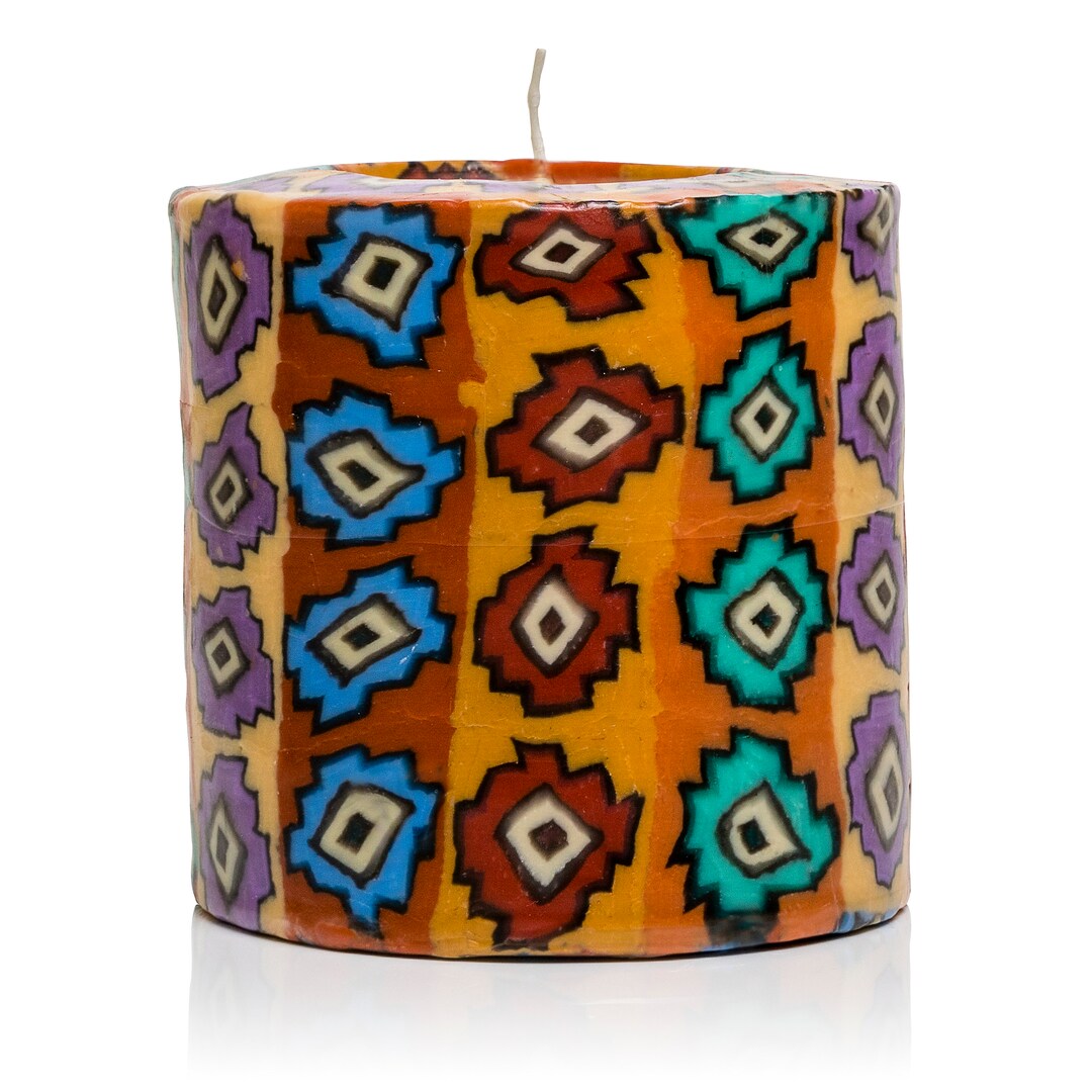 Handmade African Candle | Boho Home Decor Gift | Reusable Colourful Wax ...