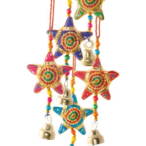 Hanging Star Decorations | Handmade Ethical Hanging Star With Bell ...