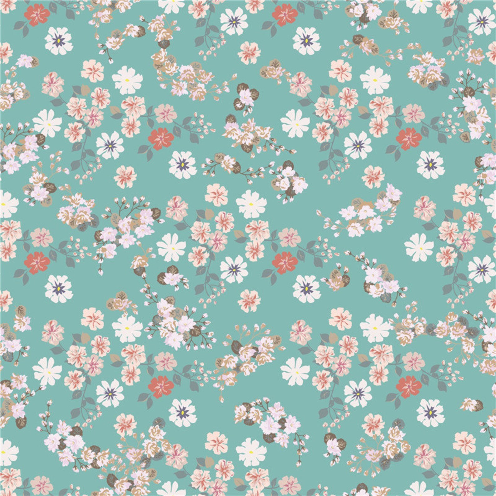 1901 4 Stretch Small Flower Print Polyester Spandex Matt - Etsy