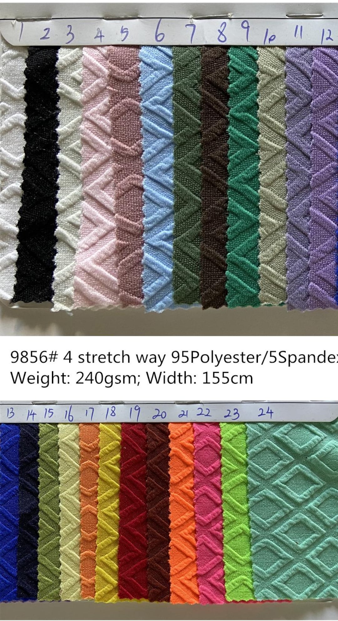 4 Stretch Way Jacquard Rhombus Fabric, 95polyester/5spandex 240GSM Soft ...