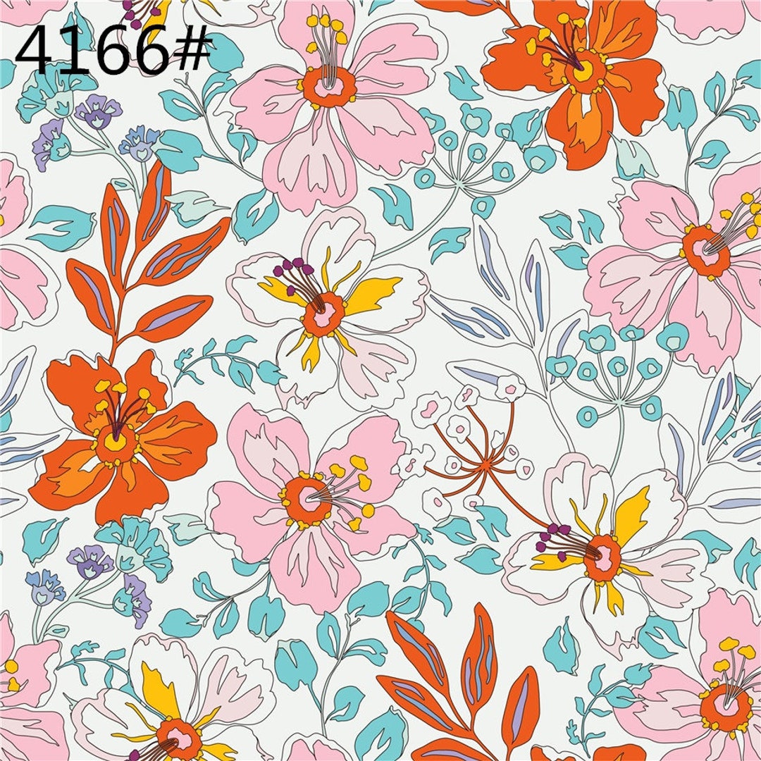 4 Stretch Way Newest Flower Fabric Print Polyester Spandex Matt ...