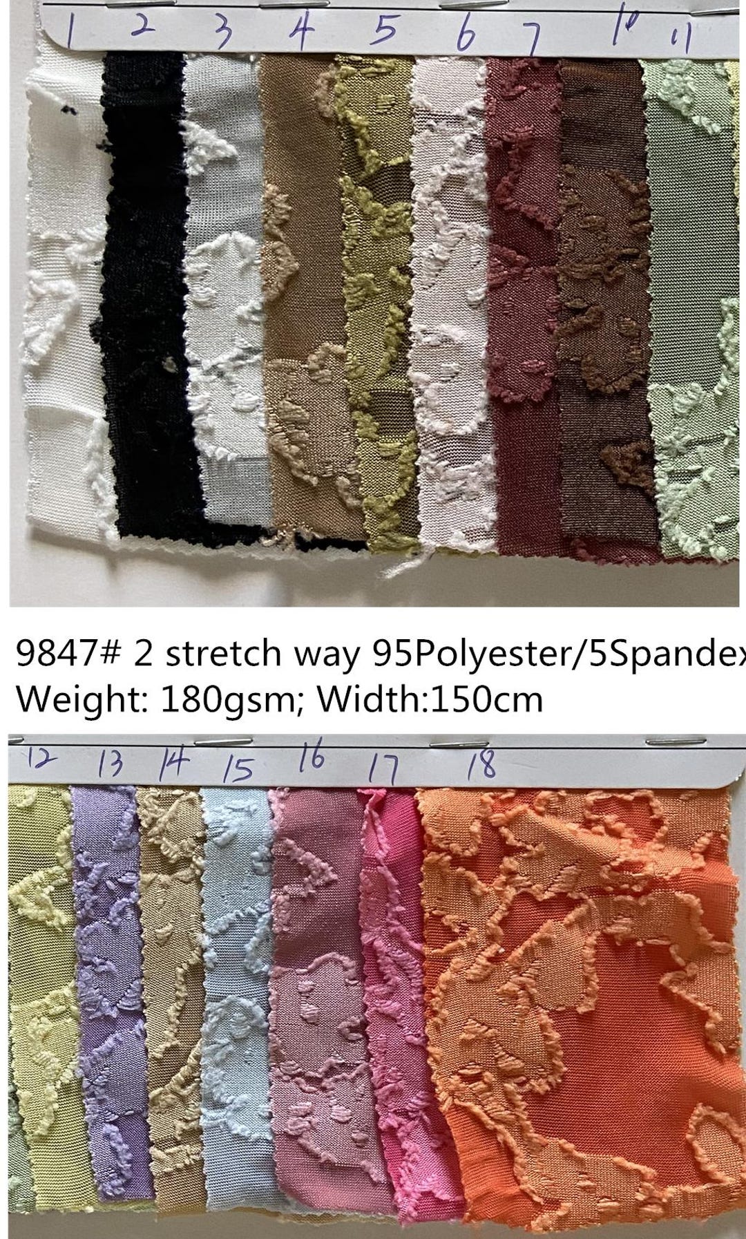 4 Stretch Way 95 Polyester 5 Spandex Jacquard Fabric Soft Handing ...