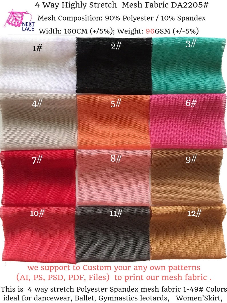 DA2205 4 Way Stretch 90 Polyester / 10 Spandex Power Mesh - Etsy