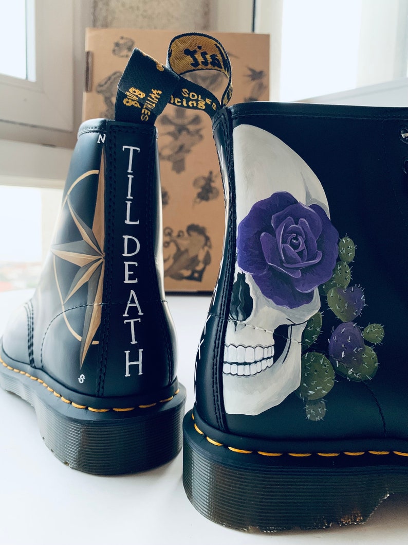 Custom Shoes. Leather Boots Sneakers Painted Men & Woman - Etsy