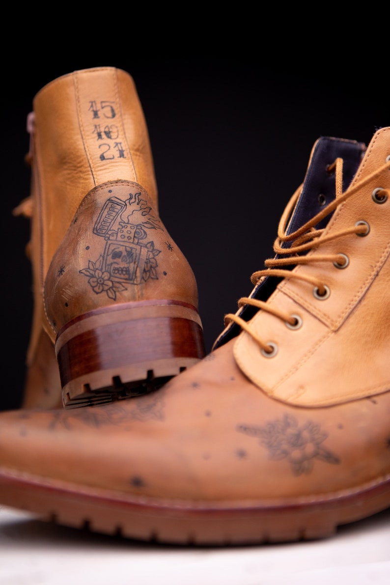 Custom Shoes. Leather Boots Sneakers Painted Men & Woman - Etsy