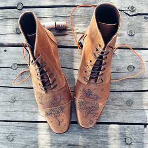 Custom Shoes. Leather, Boots, Sneakers Painted Men & Woman Wedding Gift ...
