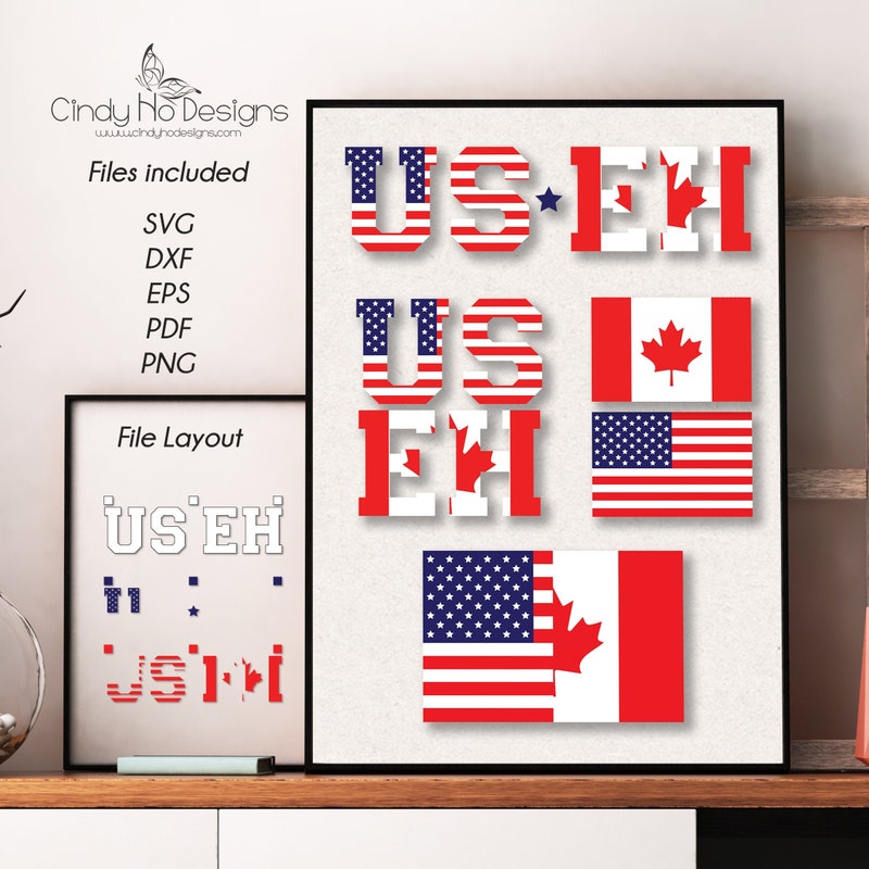 American Canadian Flag Svg - Etsy