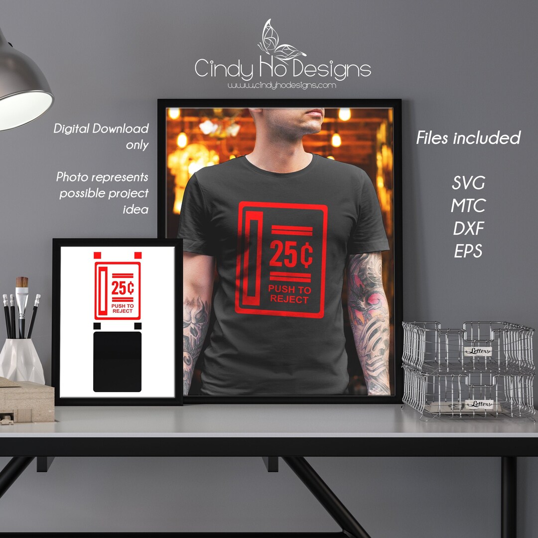 Coin Reject Arcade Button Vinyl Decal Cutting Files - Vector, DXF, SVG ...