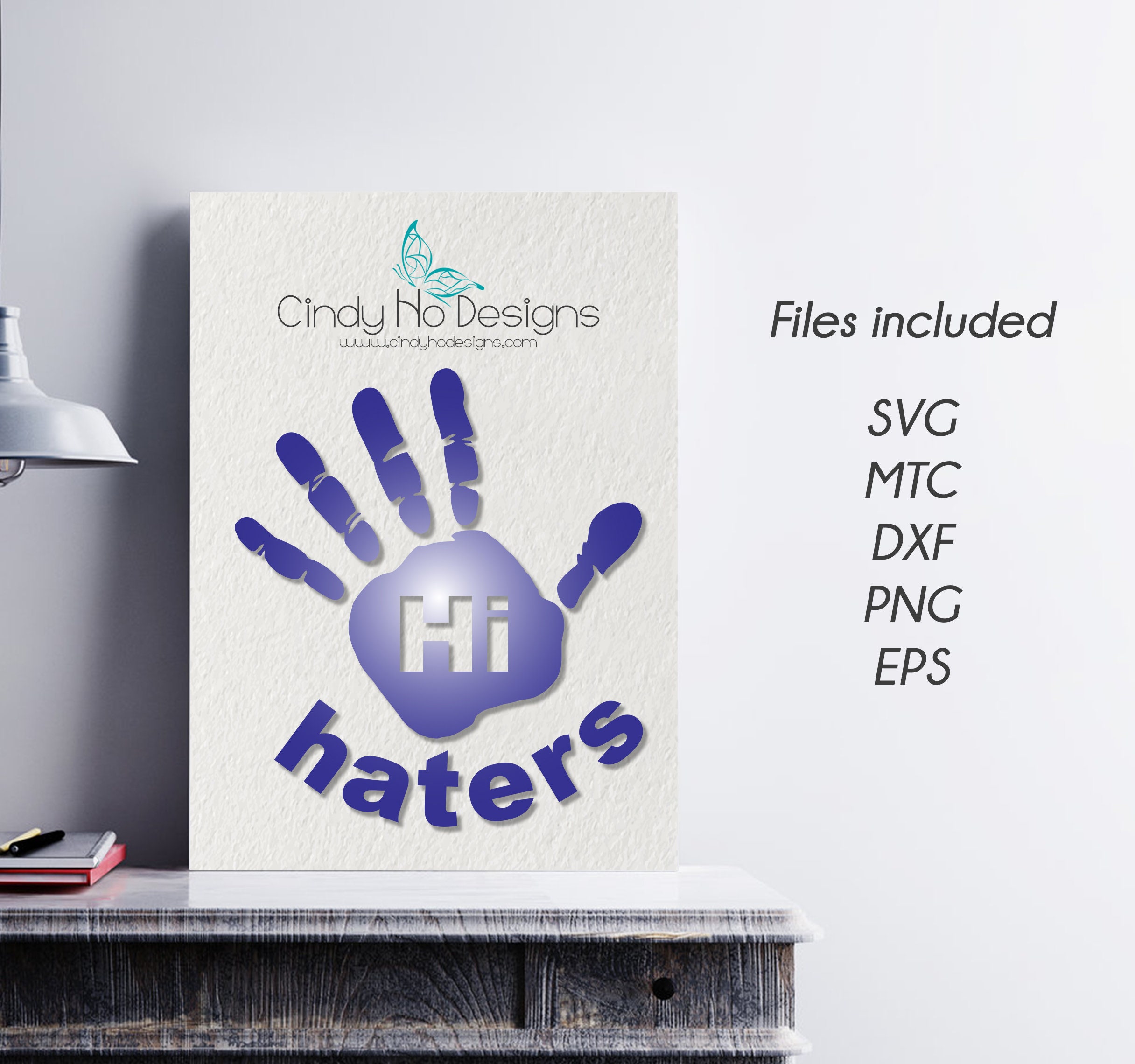 Hi Haters Hand - Hand Print - Vector, Png, DXF, SVG - Silhouette ...