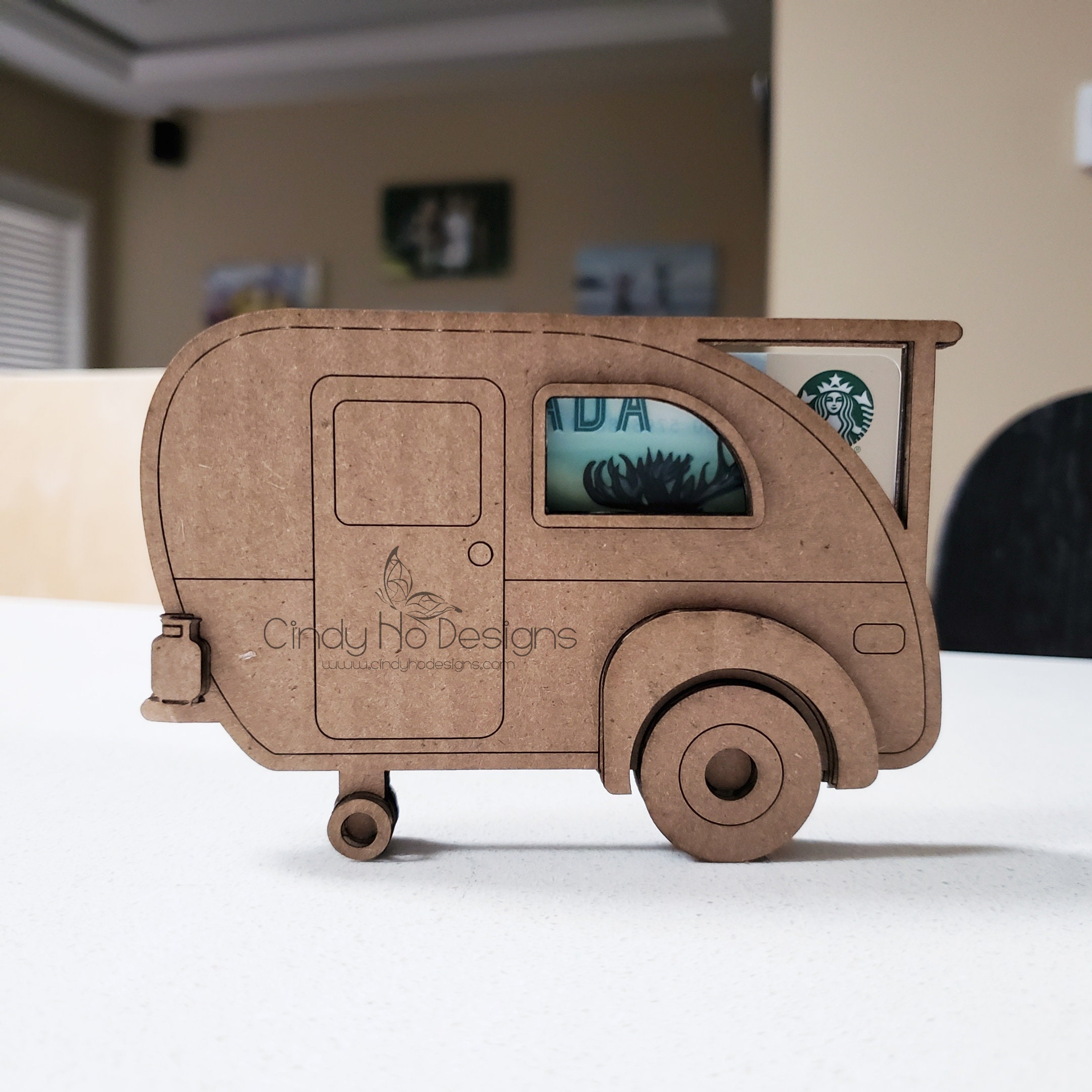 Camper Trailer Gift Card Holder Laser Cut Digital Vector File | Etsy