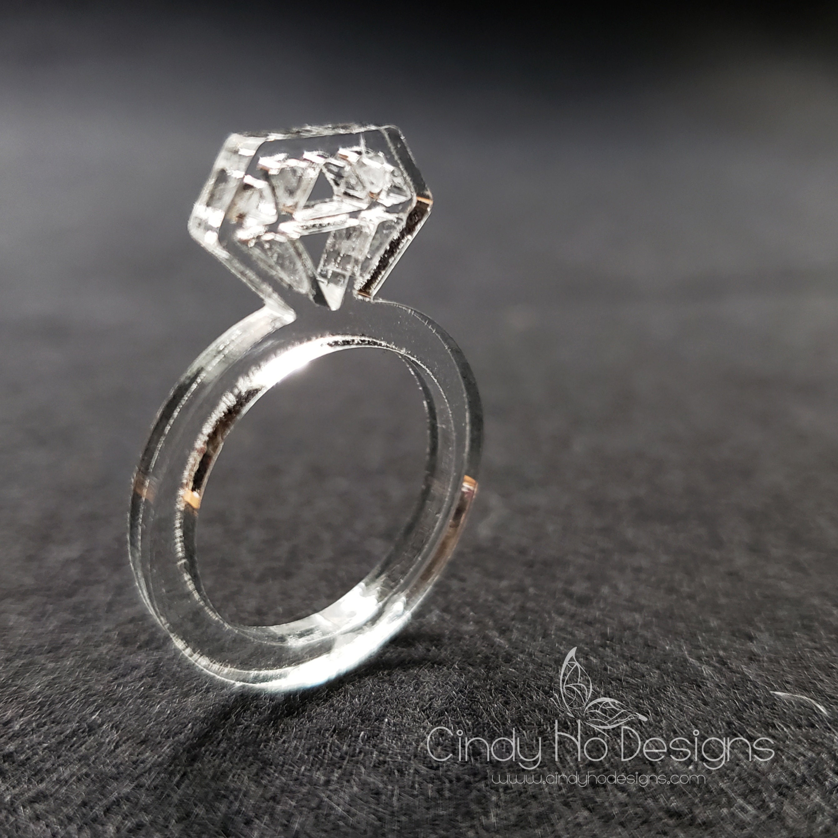 Laser Cutting File - Large Acrylic Hallow Diamond Ring - Digital ...