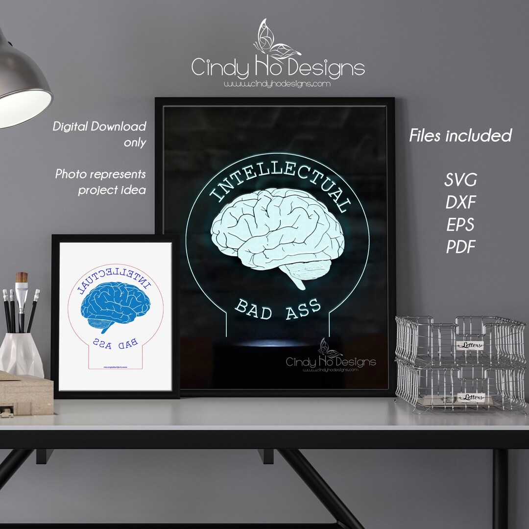 Intellectual Bad Ass Brain LED Lamp Plate - Perfect for Trophies ...