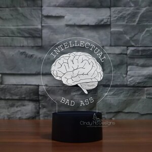 Intellectual Bad Ass Brain LED Lamp Plate - Perfect for Trophies ...