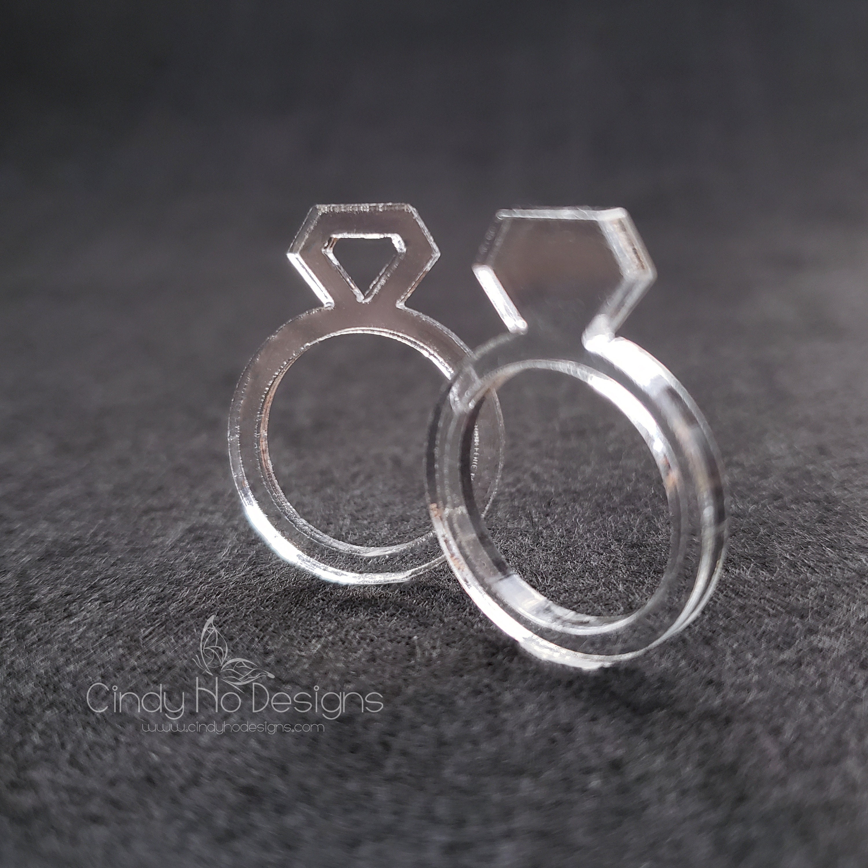 Laser Cutting File Acrylic Hallow Diamond Ring Digital | Etsy