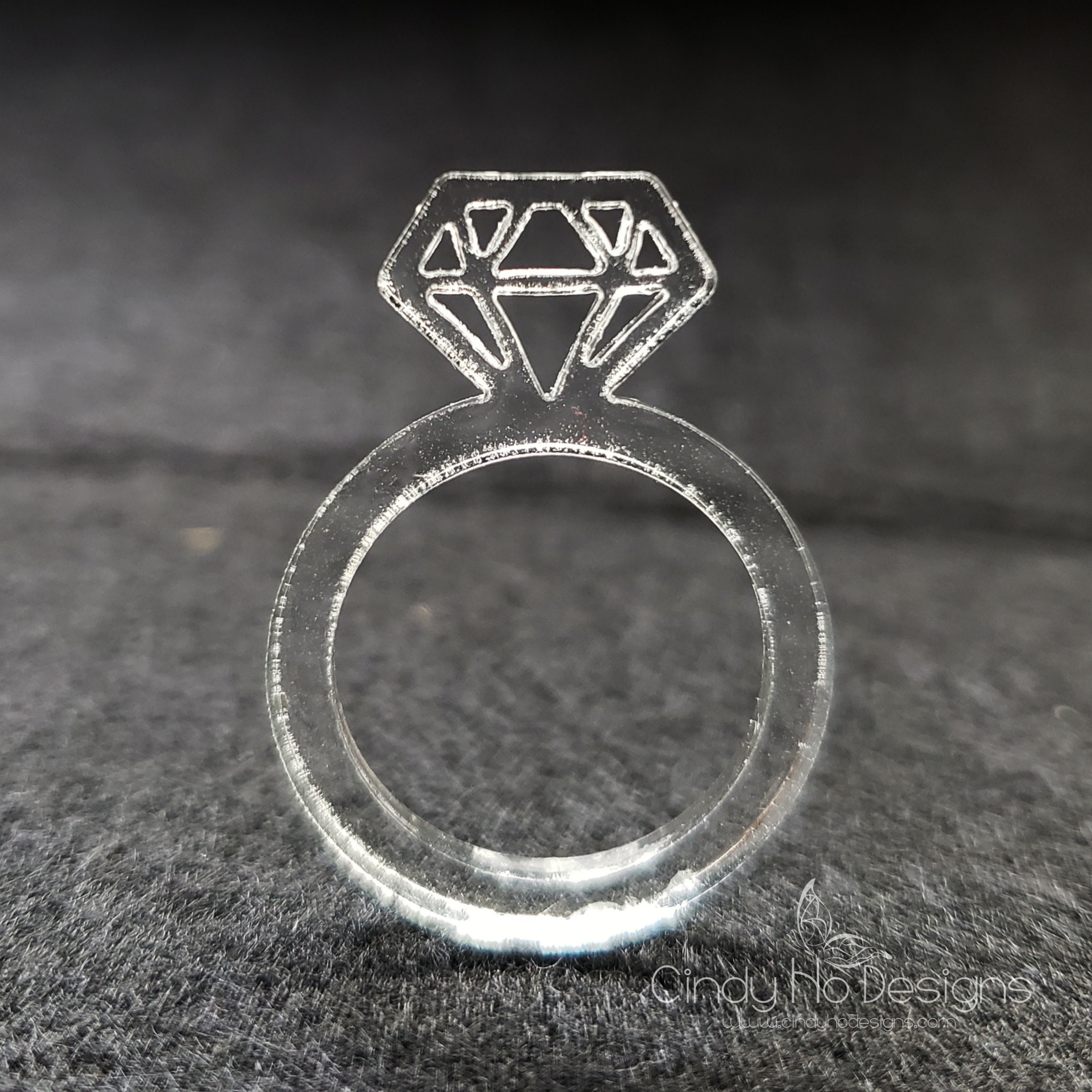 Laser Cutting File Large Acrylic Hallow Diamond Ring - Etsy
