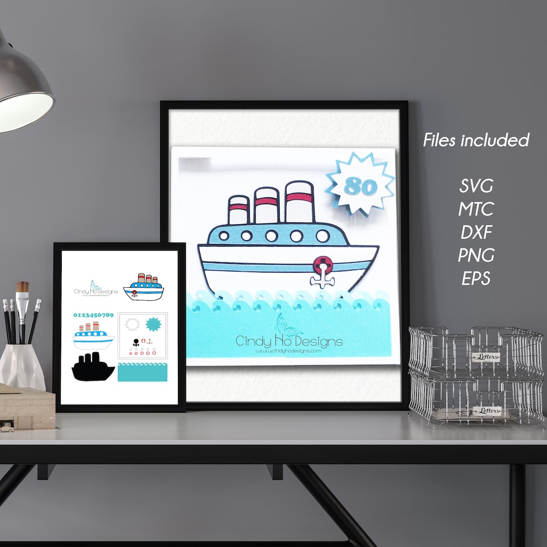 Cruise Ship Nautical Digital Cutting Files Vector PNG DXF - Etsy