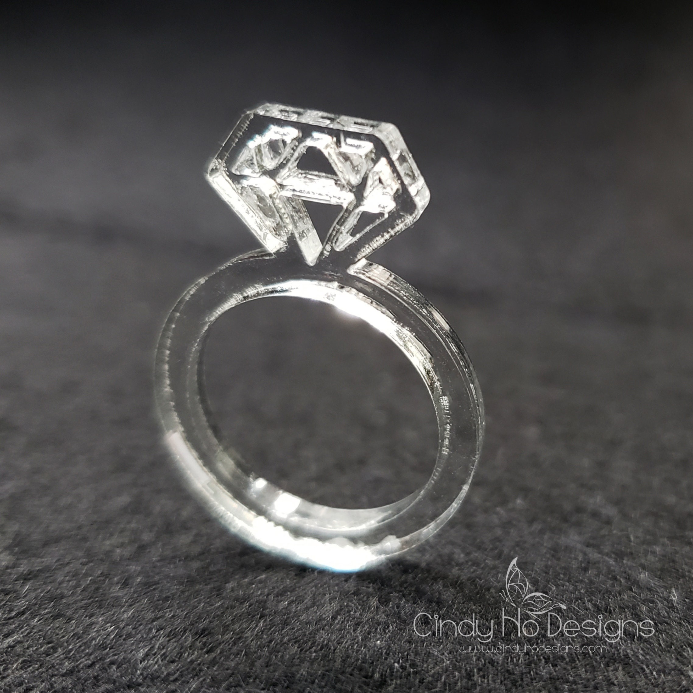 Laser Cutting File Large Acrylic Hallow Diamond Ring - Etsy