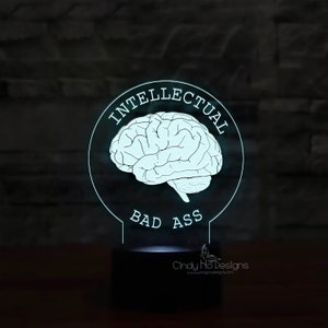 Intellectual Bad Ass Brain LED Lamp Plate - Perfect for Trophies ...