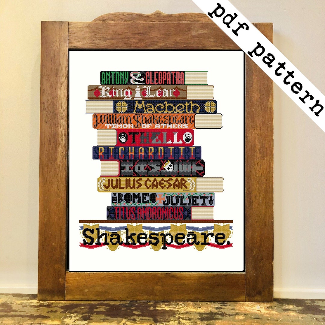 Shakespeare Tragedies Books Cross Stitch - PDF Pattern Digital Download ...