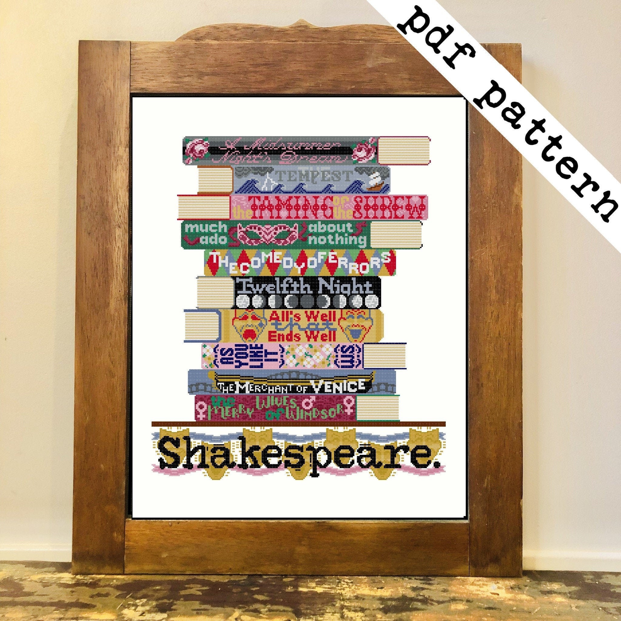 Shakespeare Comedies and Tragedies Cross Stitch Books - 2 X PDF Pattern ...