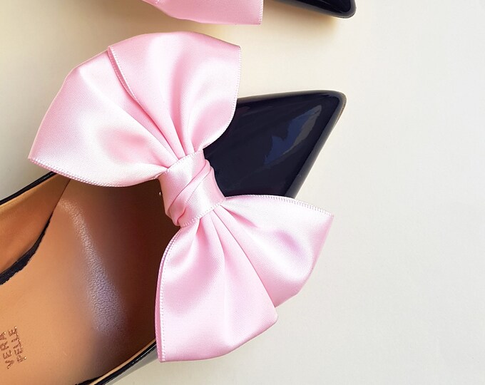 Bow Shoe Clips Pink Shoe Clips Shoe Accessories Bridal Shoe - Etsy