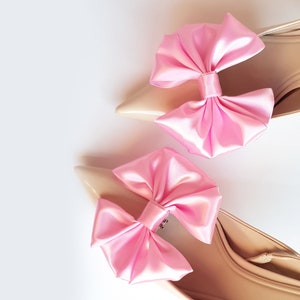 Bow Shoe Clips Pink Shoe Clips Shoe Accessories Bridal Shoe - Etsy