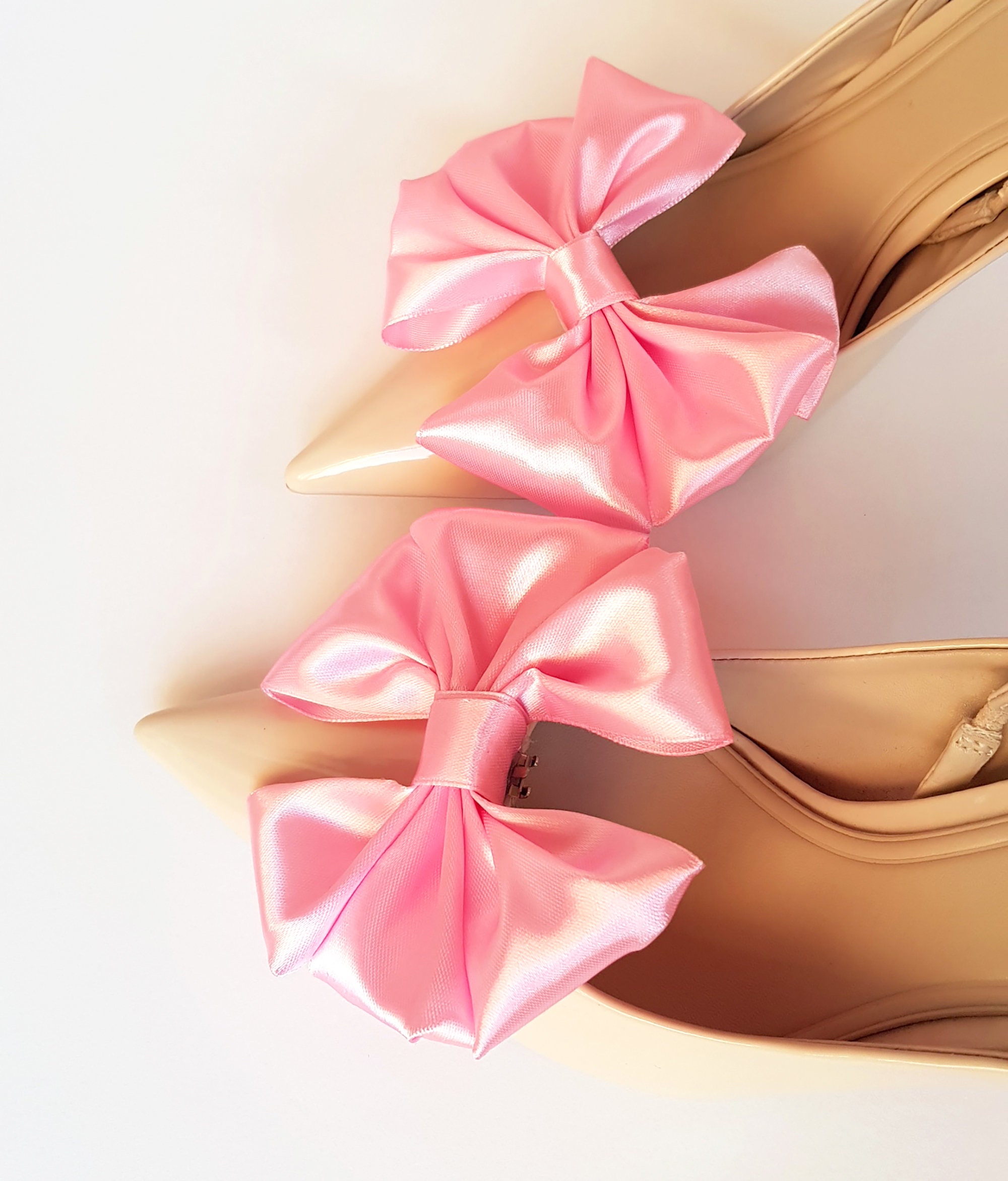 Bow Shoe Clips Pink Shoe Clips Shoe Accessories Bridal Shoe - Etsy