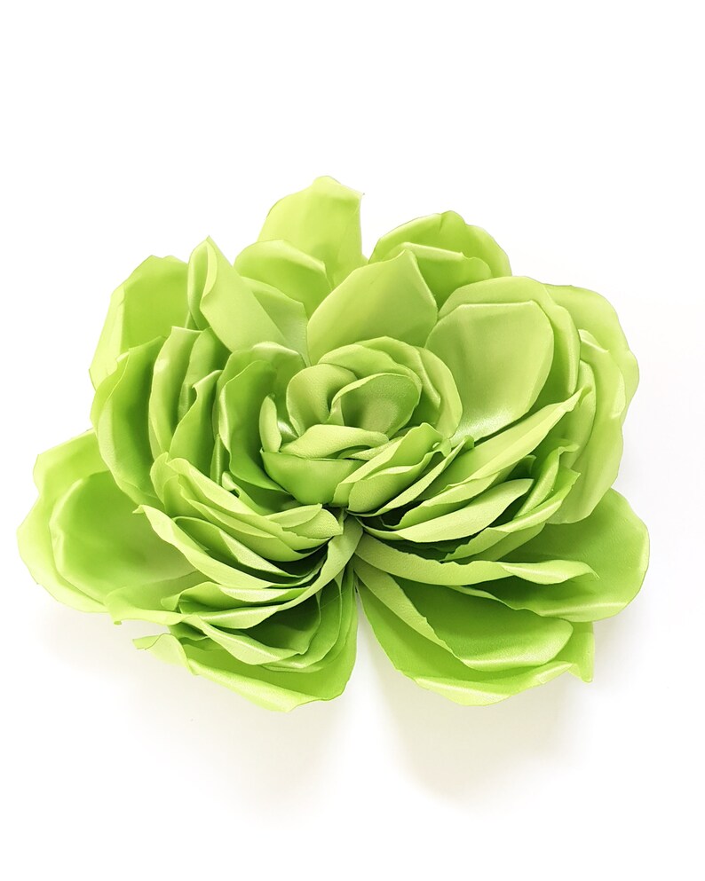 Big Green Brooch, Green Flower Brooch, Green Corsage, Oversized Brooch ...
