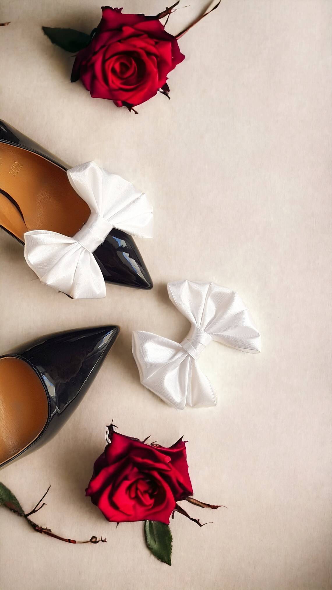 Bow Shoe Clips, White Shoe Clips, Shoe Accessories, Bridal Shoe Clips ...