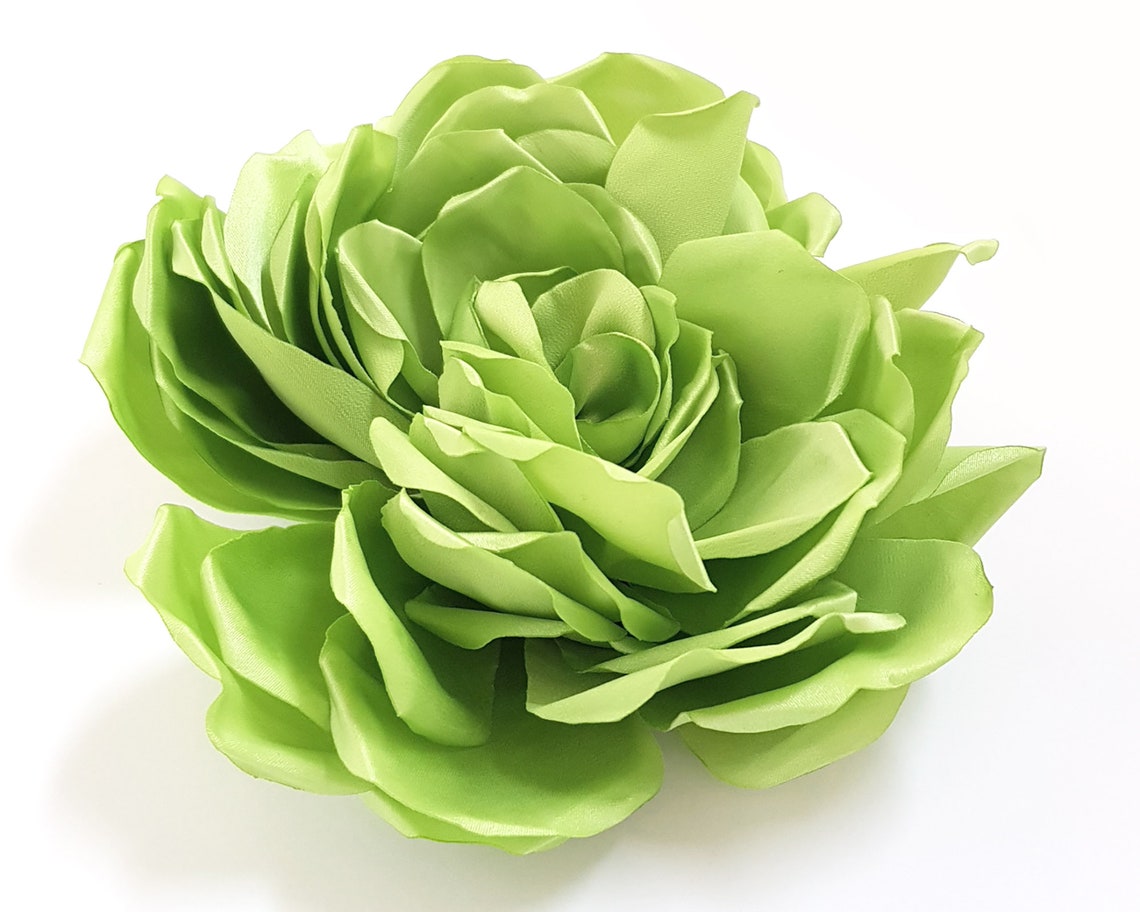 Big Green Brooch, Green Flower Brooch, Green Corsage, Oversized Brooch ...
