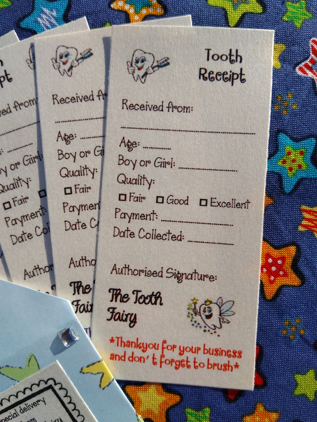 Tooth Fairy Receipts - Downloadable PDF File - Etsy