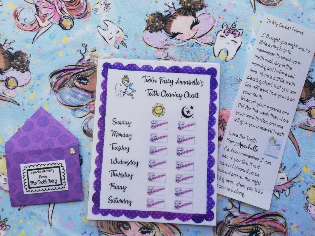 Tooth Fairy Weekly Teeth Cleaning Motivation Chart - Etsy