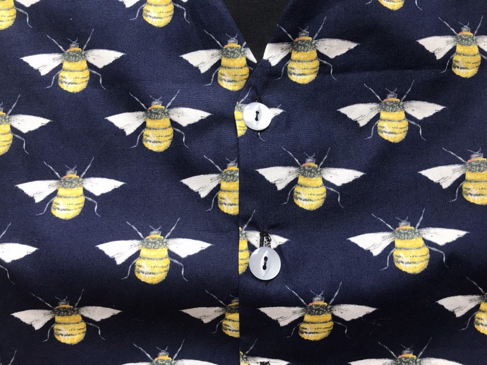 Bee waistcoat bee vest bee print bee gift teacher gift | Etsy