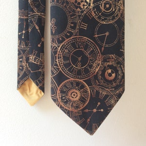 Steampunk Tie, Clock Face Tie, Steampunk Print, Steampunk Gift, Men's ...
